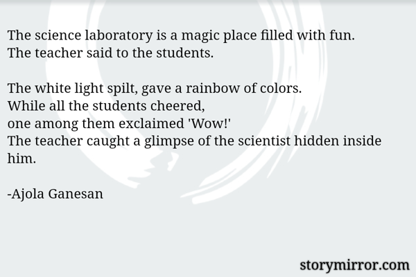 The science laboratory is ... | Ajola Ganesan | English Inspirational Quote