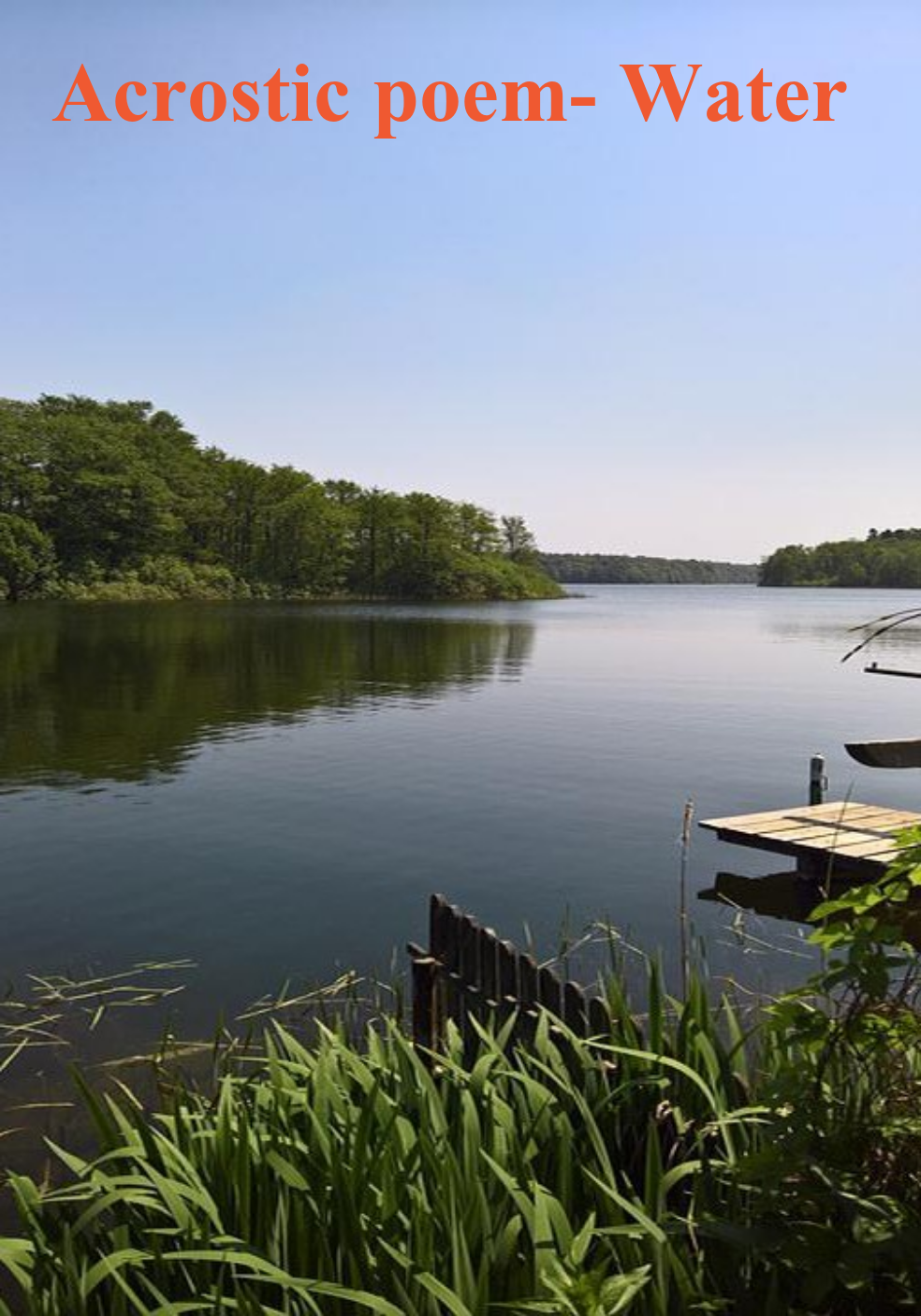 Acrostic Poem- Water | English Abstract Poem | Anshika Jena